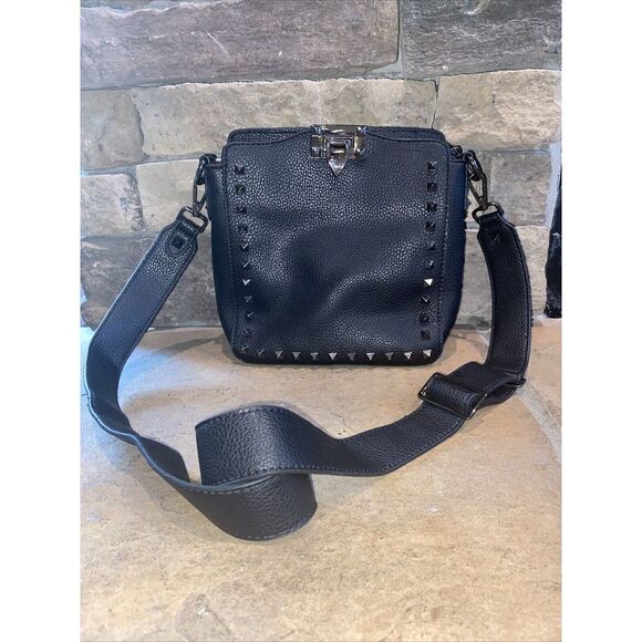 T-Bags | Bags | Bc Handbags Black Studded Faux Vegan Leather Shoulder ...